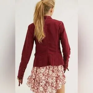 Free People | Jackets & Coats | Free People Ellas Sergeant Red Wine ...
